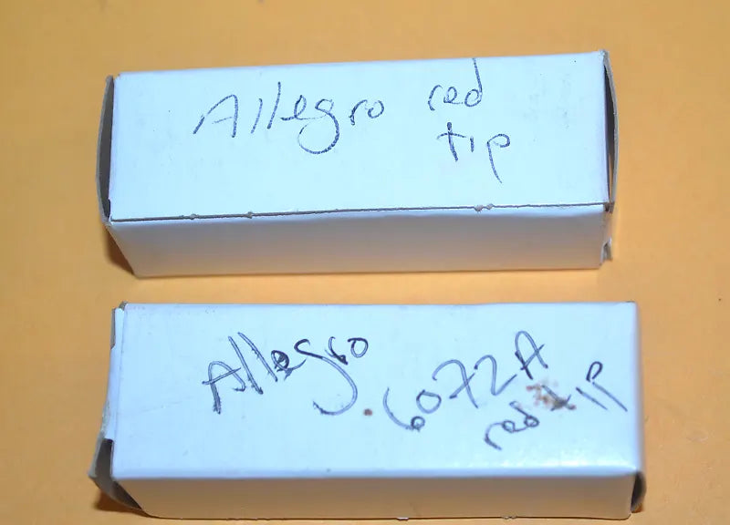 Allegro Red Tip 6072 tubes, 1990s? Two 6072 Tubes. – Dan Alexander Audio